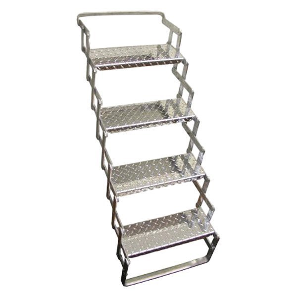 Brophy® AS04 - Step Storage Manual Aluminum 4 Scissor Steps - CAMPERiD.com